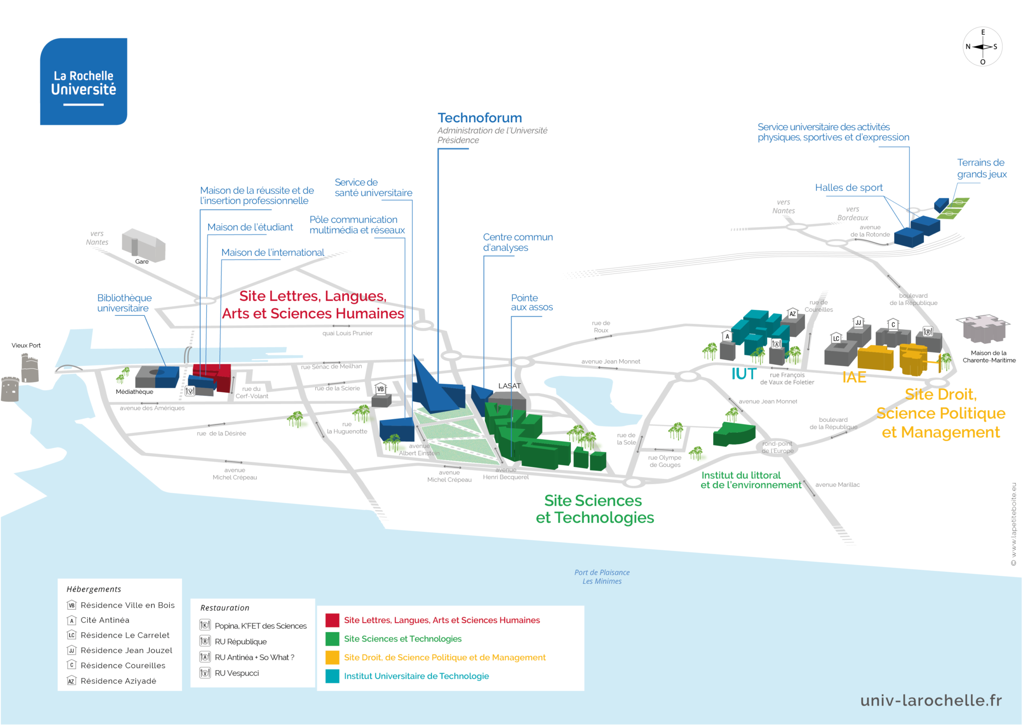 Se repérer sur le campus de La Rochelle Université